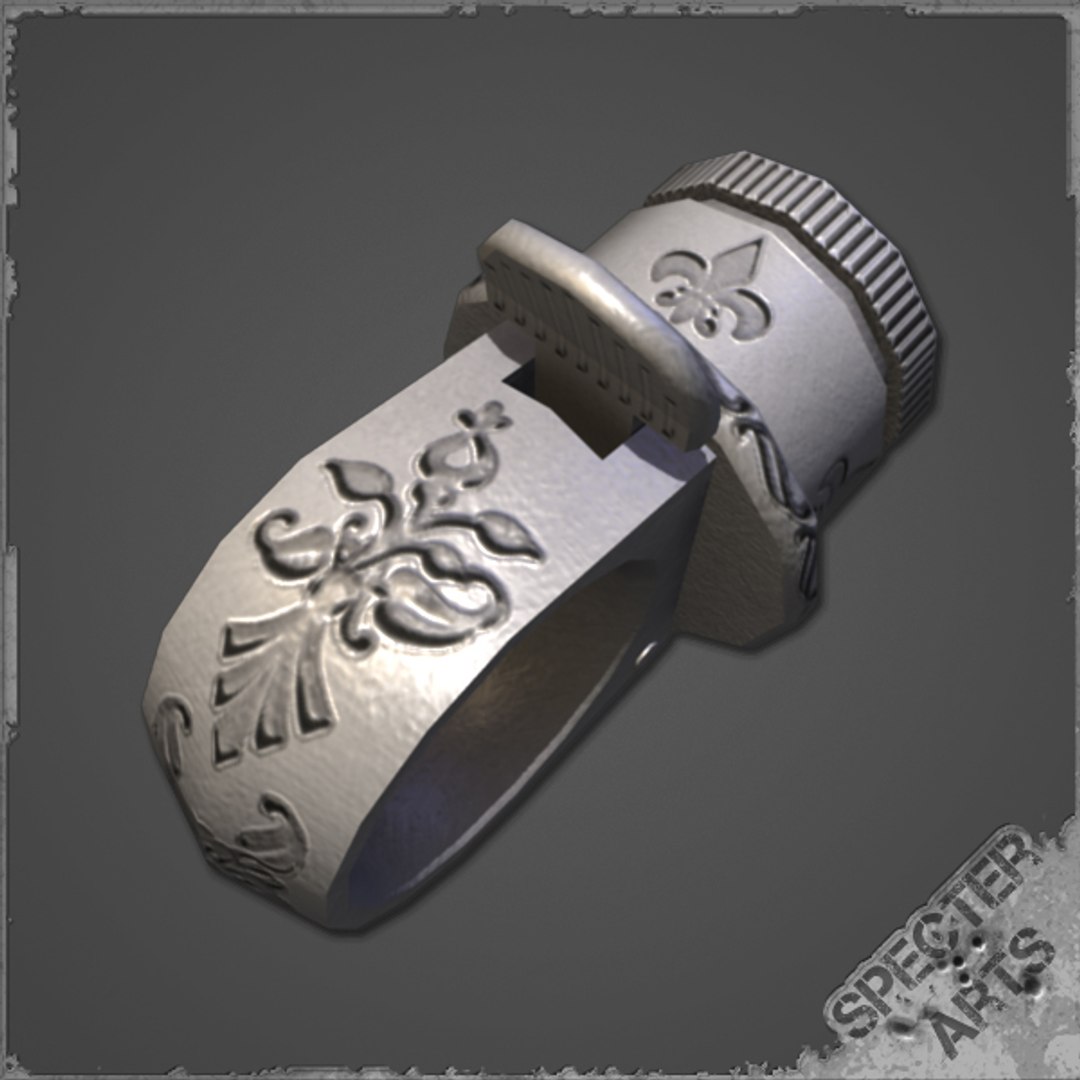 Ring Revolver Pistol 3d Model