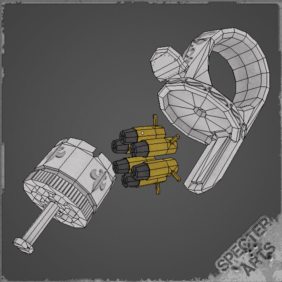 Ring Revolver Pistol 3d Model