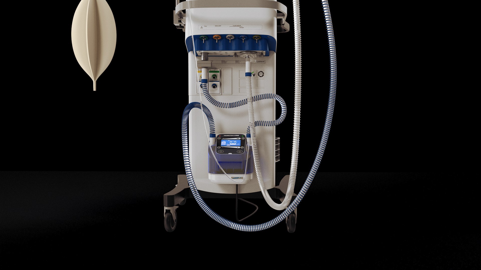 3D hamilton g 5 hospital ventilator - TurboSquid 1626576