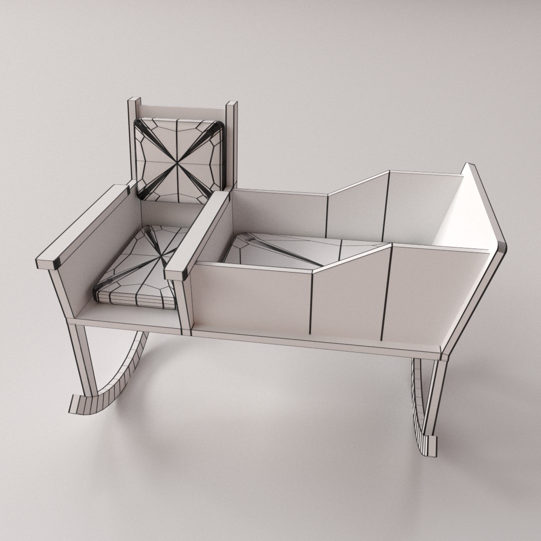 3D Baby Rocking Chair model - TurboSquid 1824337