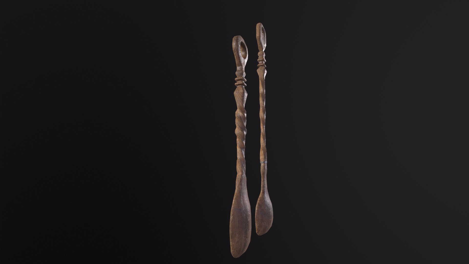 3D Model Antique Twisted Spoons - TurboSquid 2198309