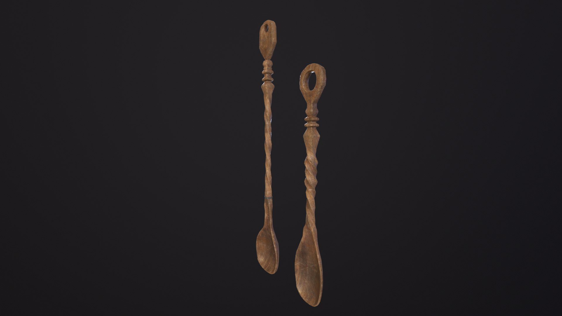 3D Model Antique Twisted Spoons - TurboSquid 2198309
