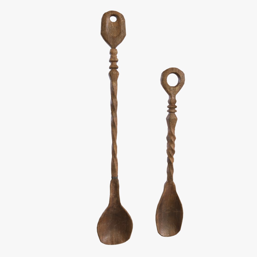 3D Model Antique Twisted Spoons - TurboSquid 2198309
