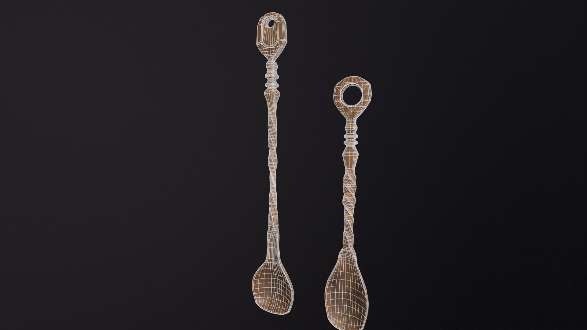 3D Model Antique Twisted Spoons - TurboSquid 2198309