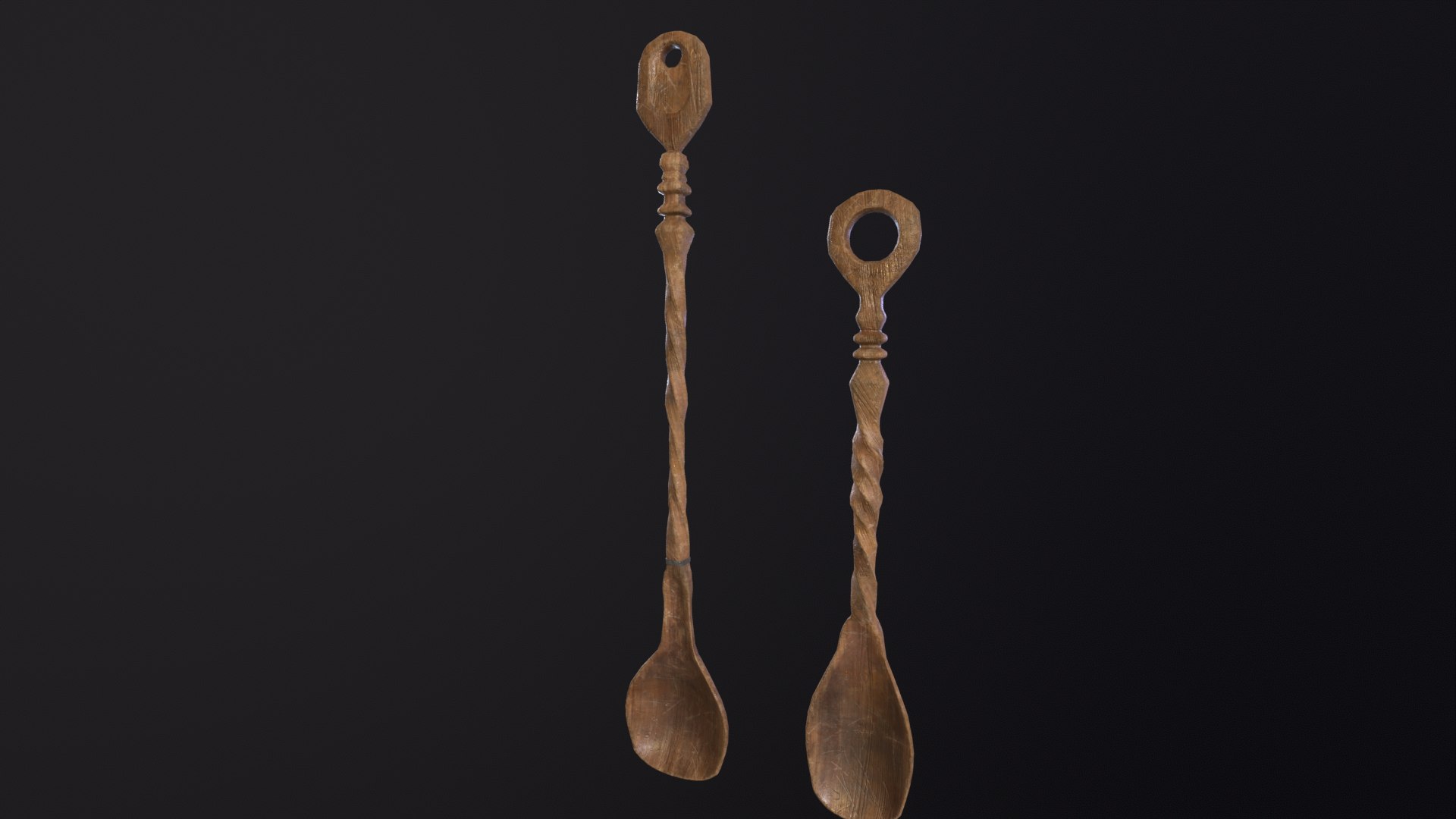 3D Model Antique Twisted Spoons - TurboSquid 2198309