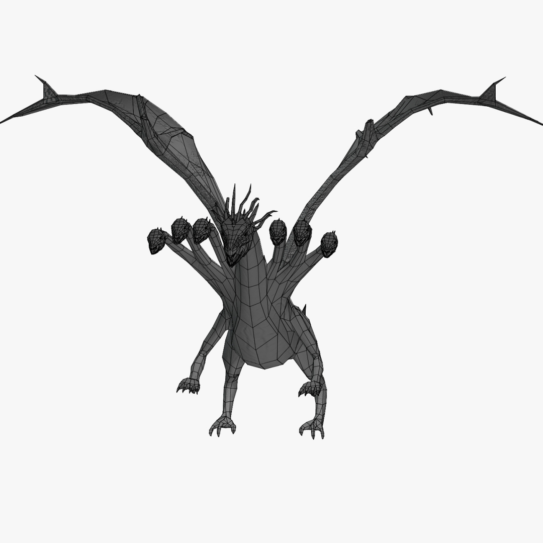 3d Obj Seven Headed Dragon