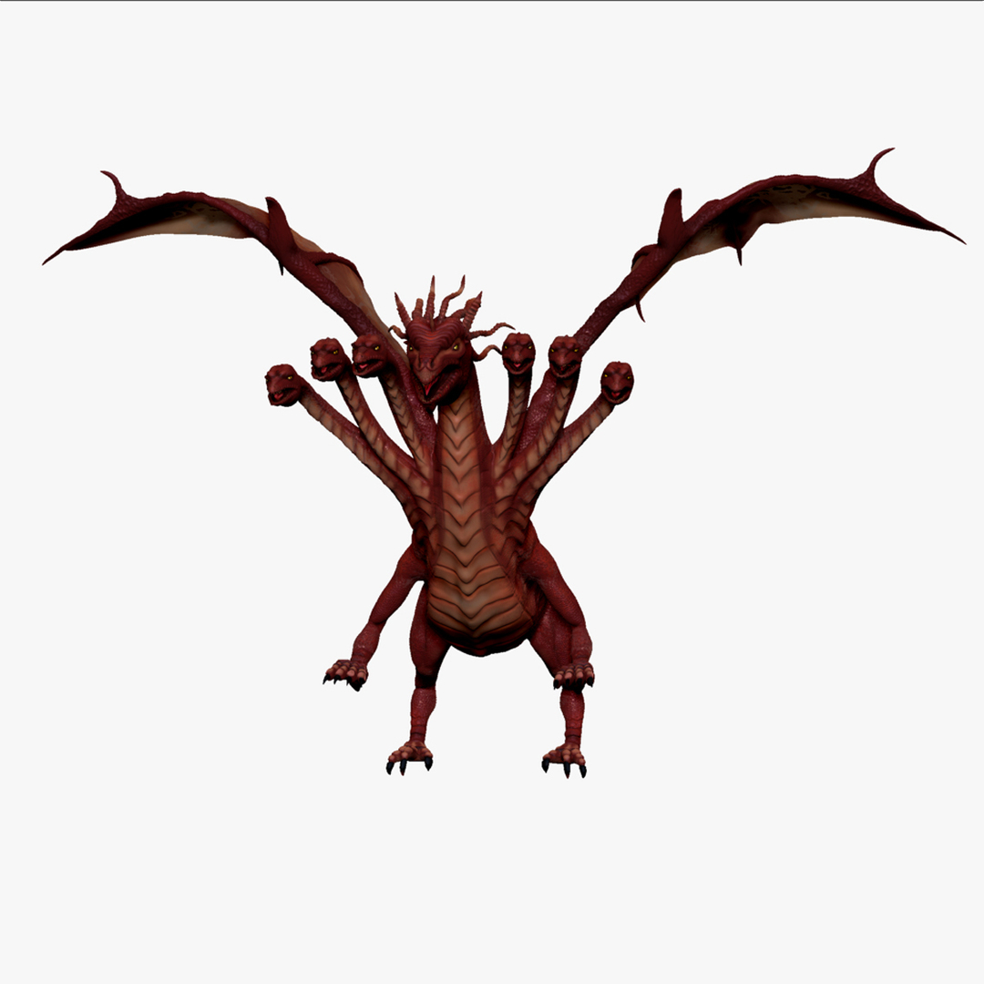 3d Obj Seven Headed Dragon