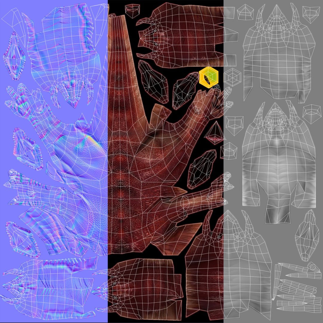 3d Obj Seven Headed Dragon