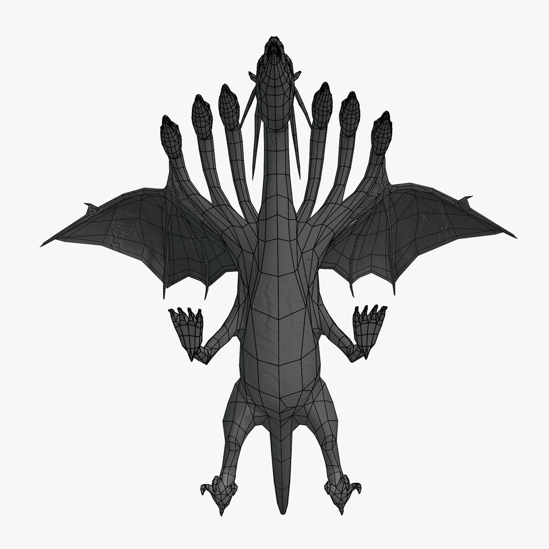 3d Obj Seven Headed Dragon