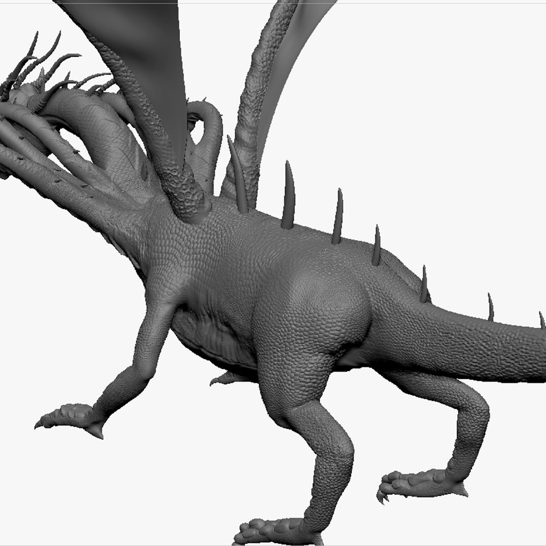 3d Obj Seven Headed Dragon