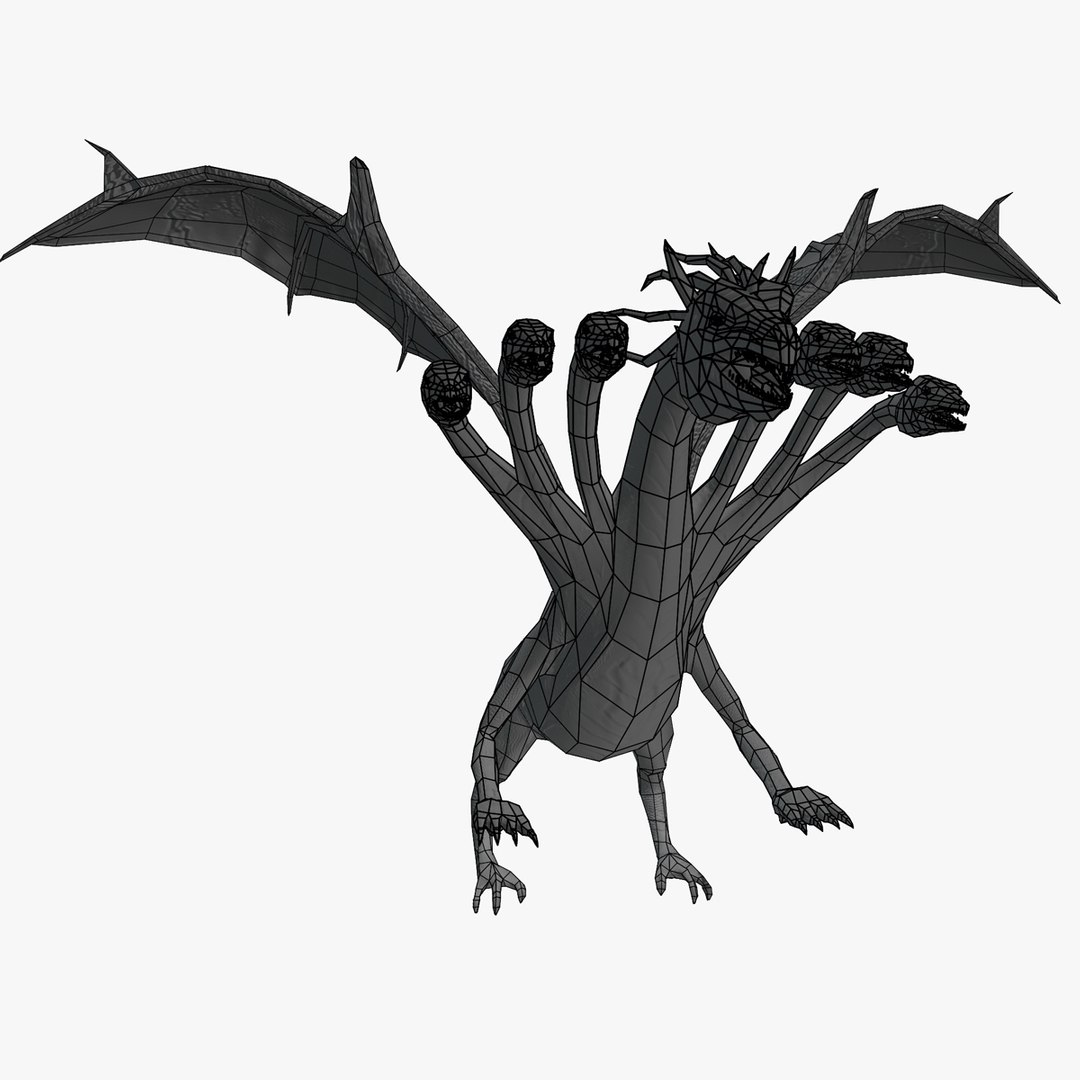 3d Obj Seven Headed Dragon