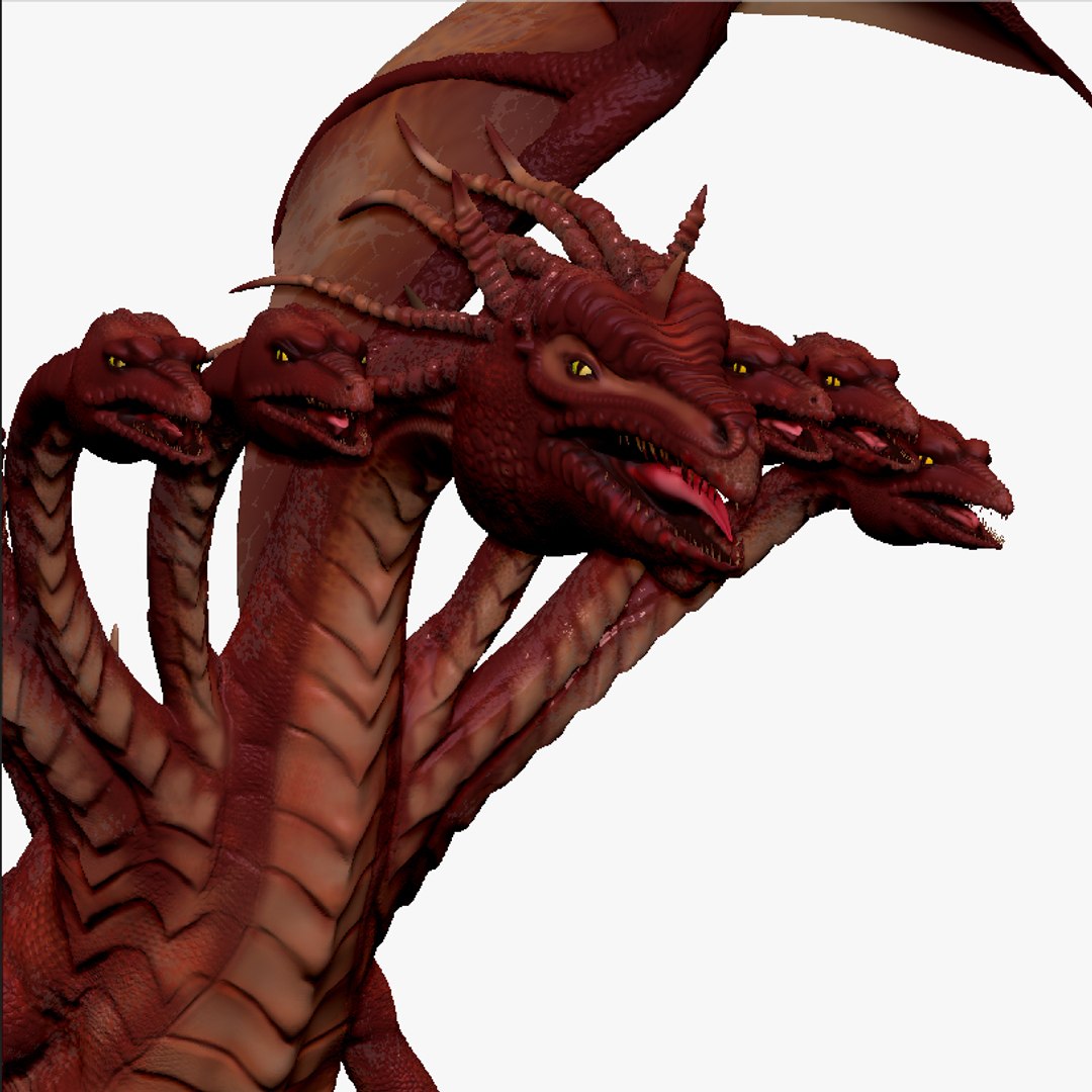 3d Obj Seven Headed Dragon