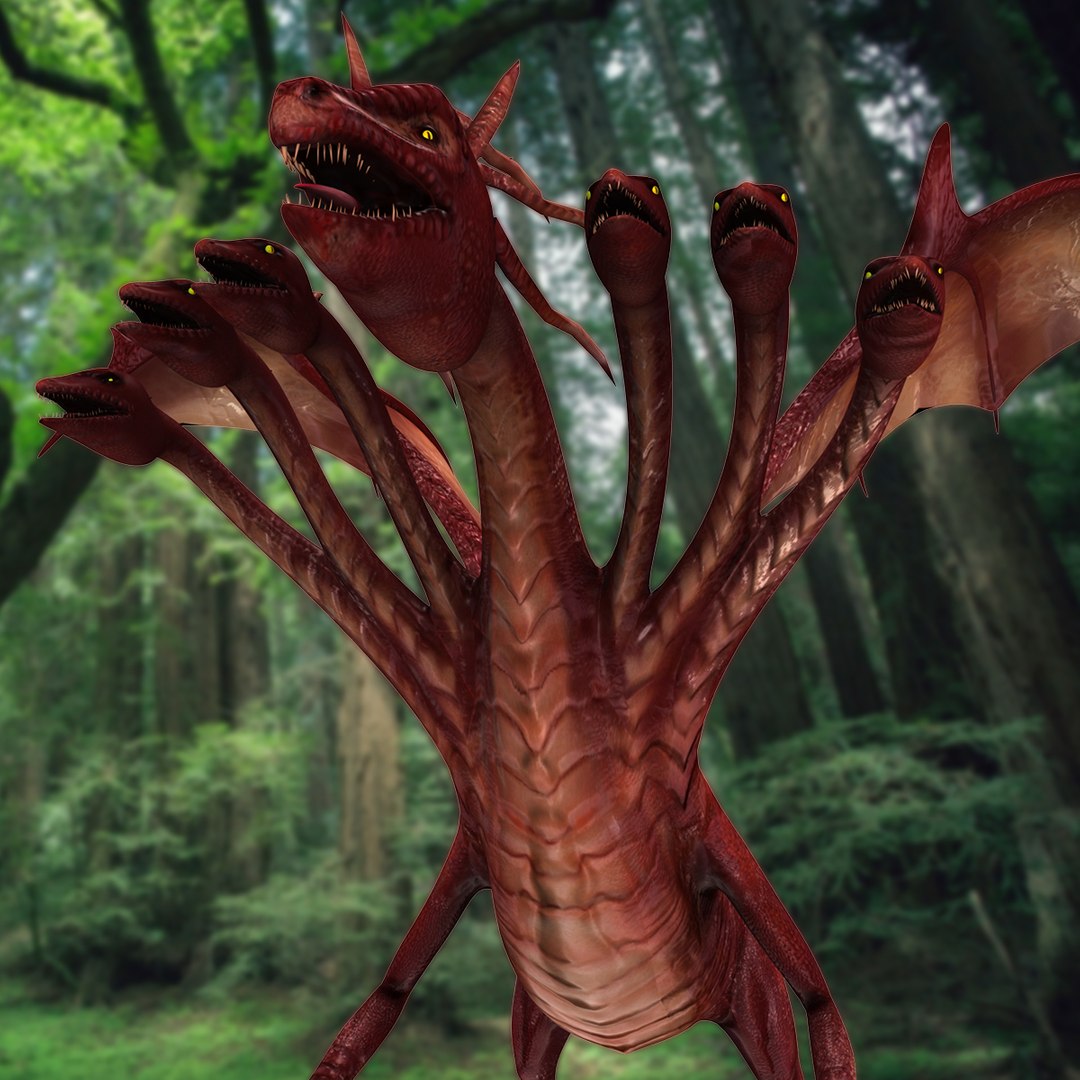 3d Obj Seven Headed Dragon