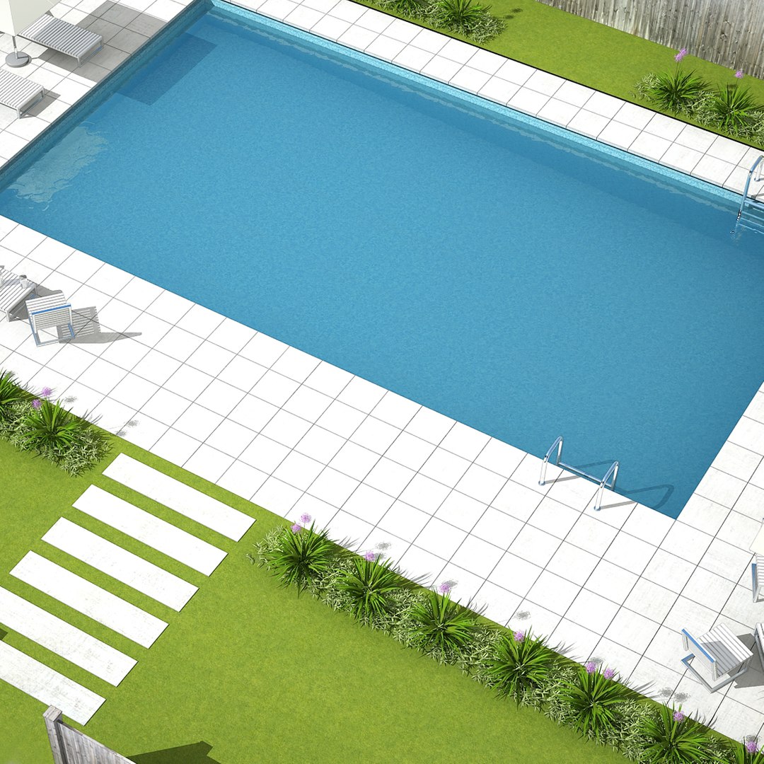 swimming pool garden 3d model