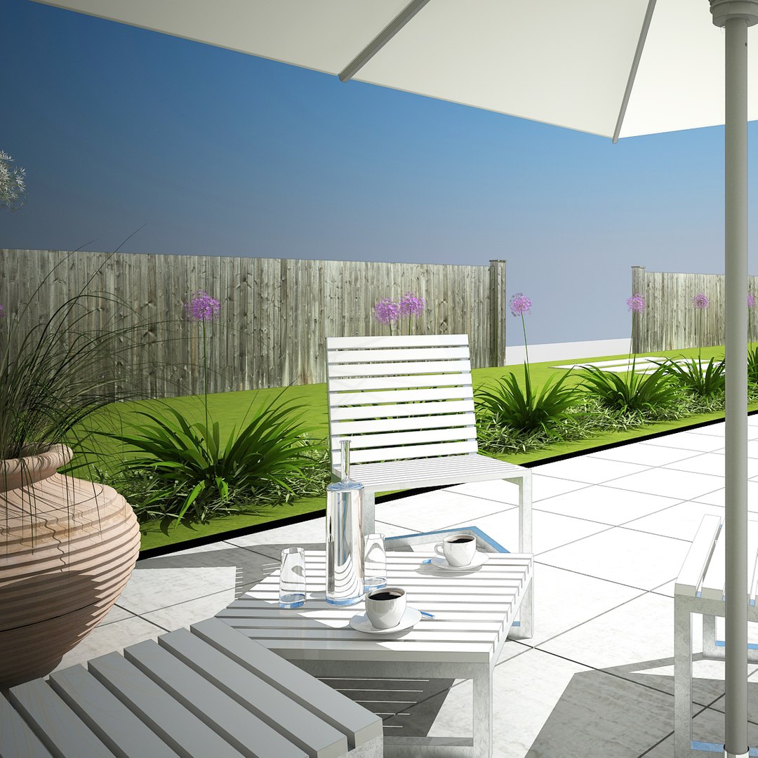 Swimming Pool Garden 3d Model