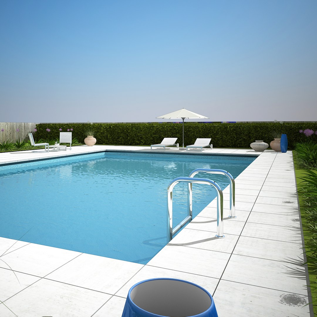Swimming Pool Garden 3d Model