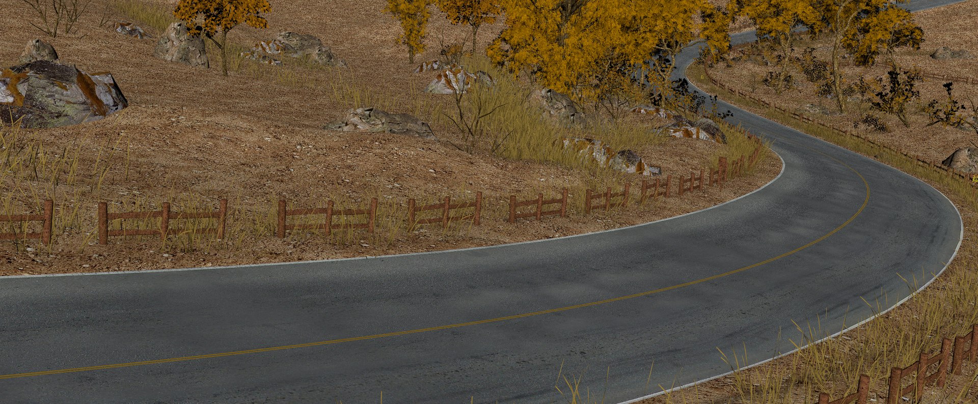 3D Model Road Forest Autumn - TurboSquid 1463700