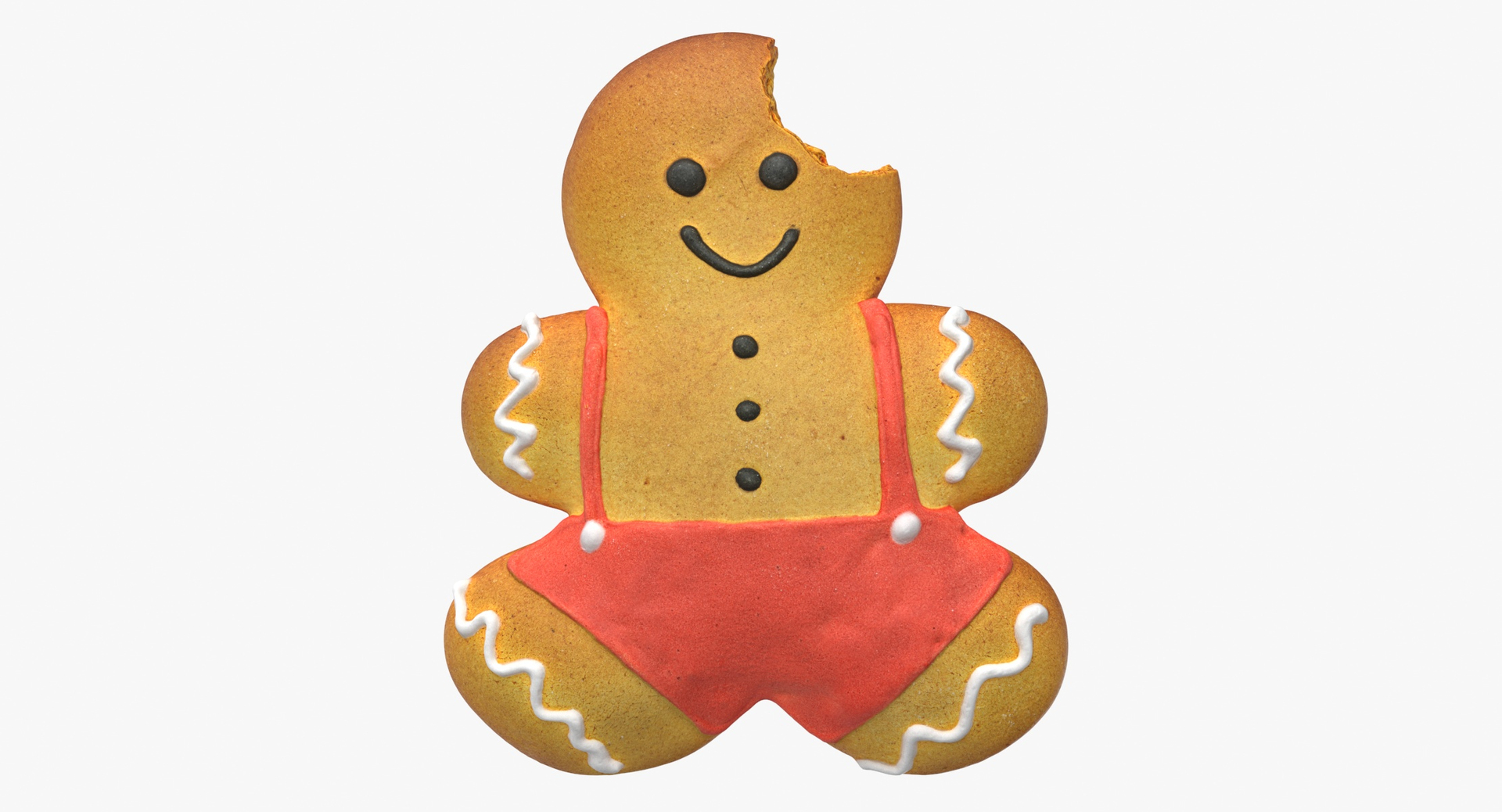 3D Gingerbread Man Cookie 01 Bitten - TurboSquid 2052799