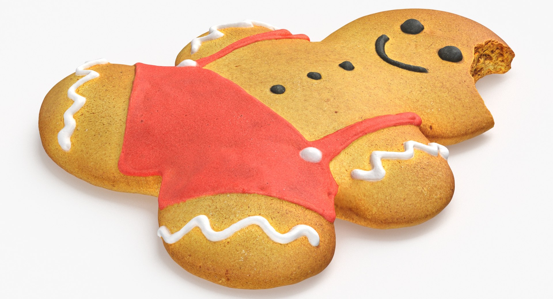 3D Gingerbread Man Cookie 01 Bitten - TurboSquid 2052799