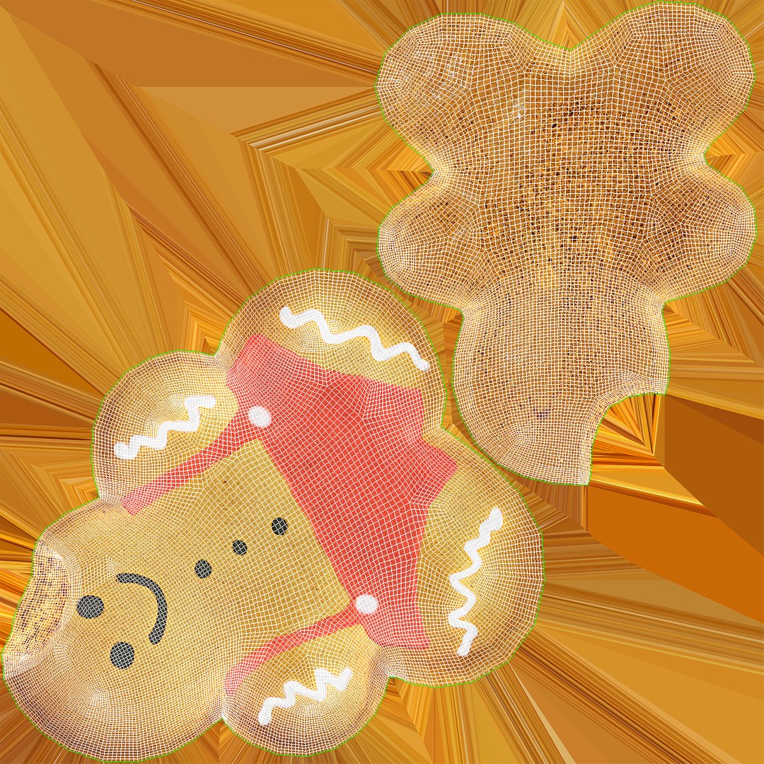 3D Gingerbread Man Cookie 01 Bitten - TurboSquid 2052799