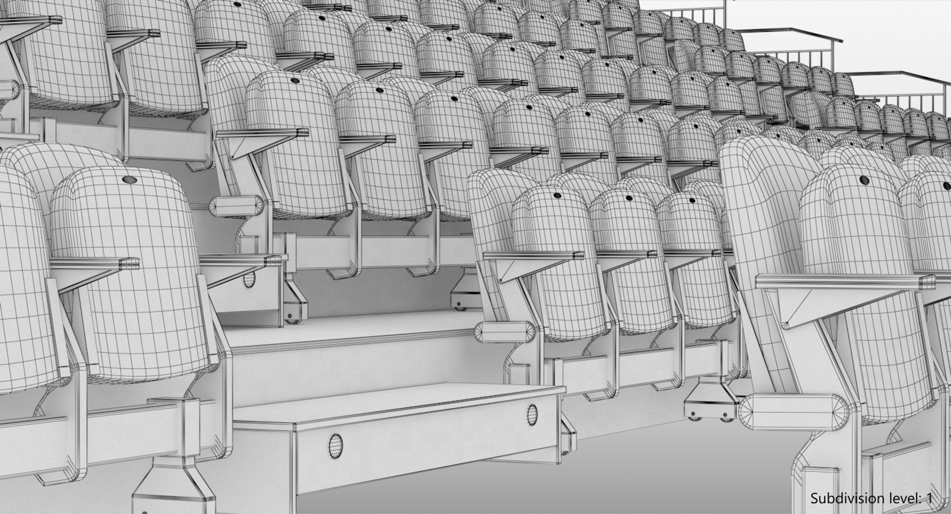 3D realistic theatre seats tribune model - TurboSquid 1389484