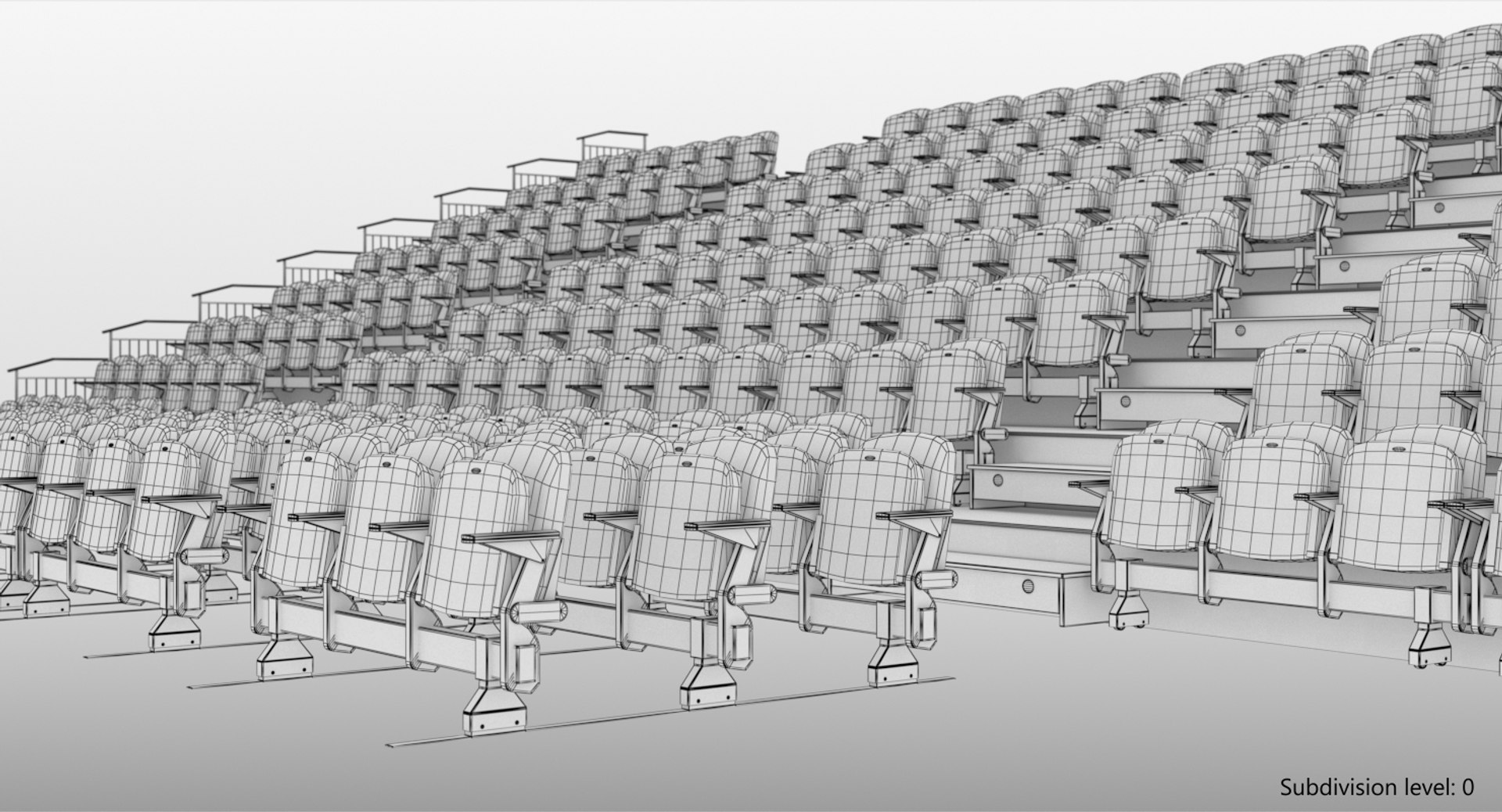 3D realistic theatre seats tribune model - TurboSquid 1389484