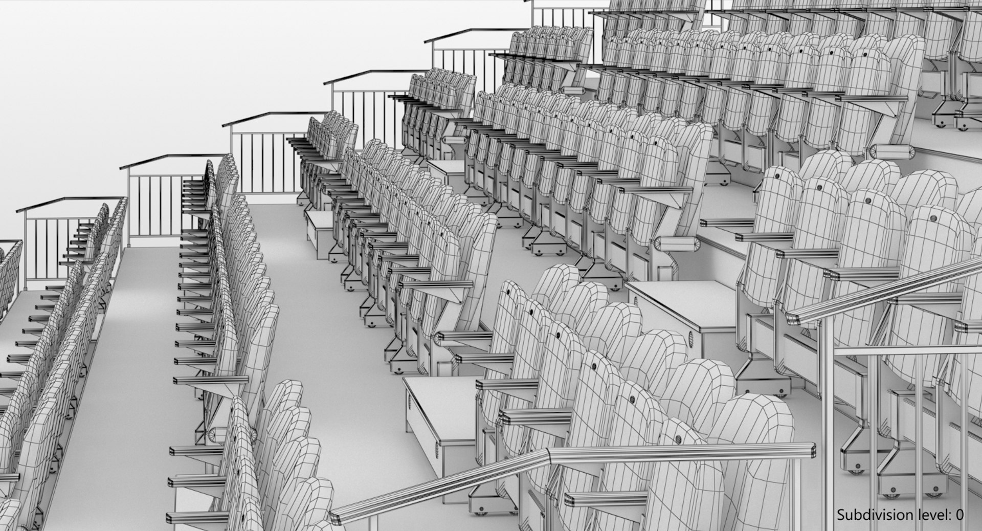 3D realistic theatre seats tribune model - TurboSquid 1389484