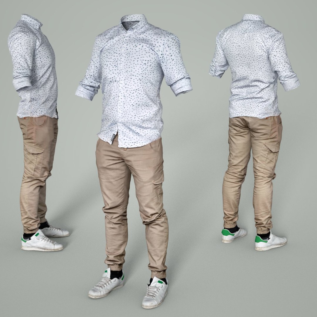 3D male clothing outfit model - TurboSquid 1329698