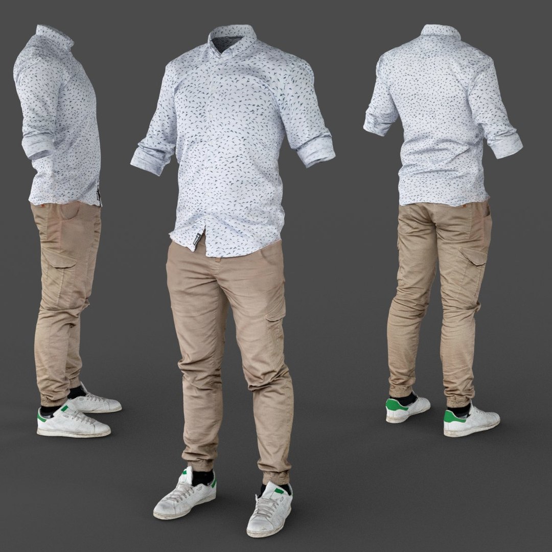 3D male clothing outfit model - TurboSquid 1329698