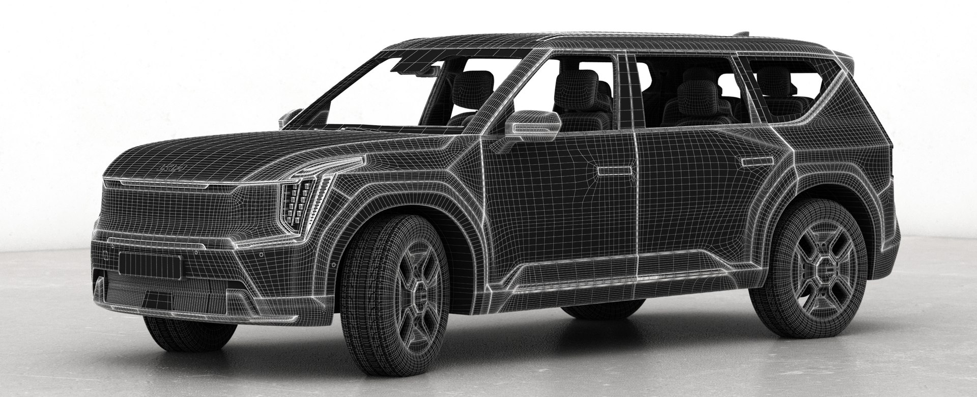 Kia EV9 2024 Opening doors and trunk model - TurboSquid 2130184