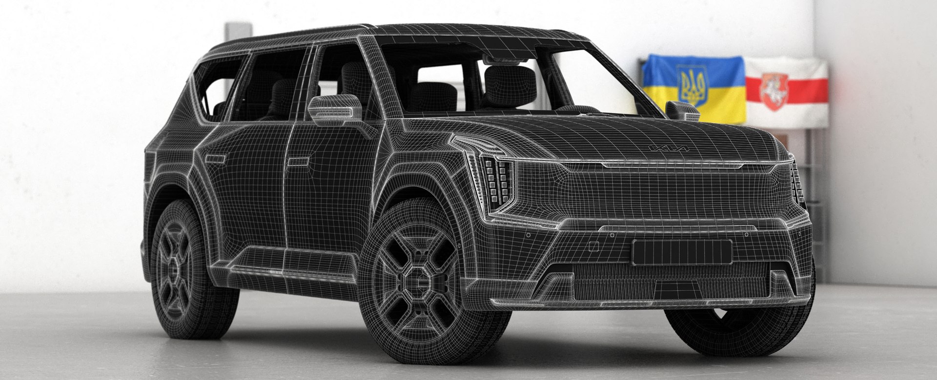 Kia EV9 2024 Opening doors and trunk model - TurboSquid 2130184