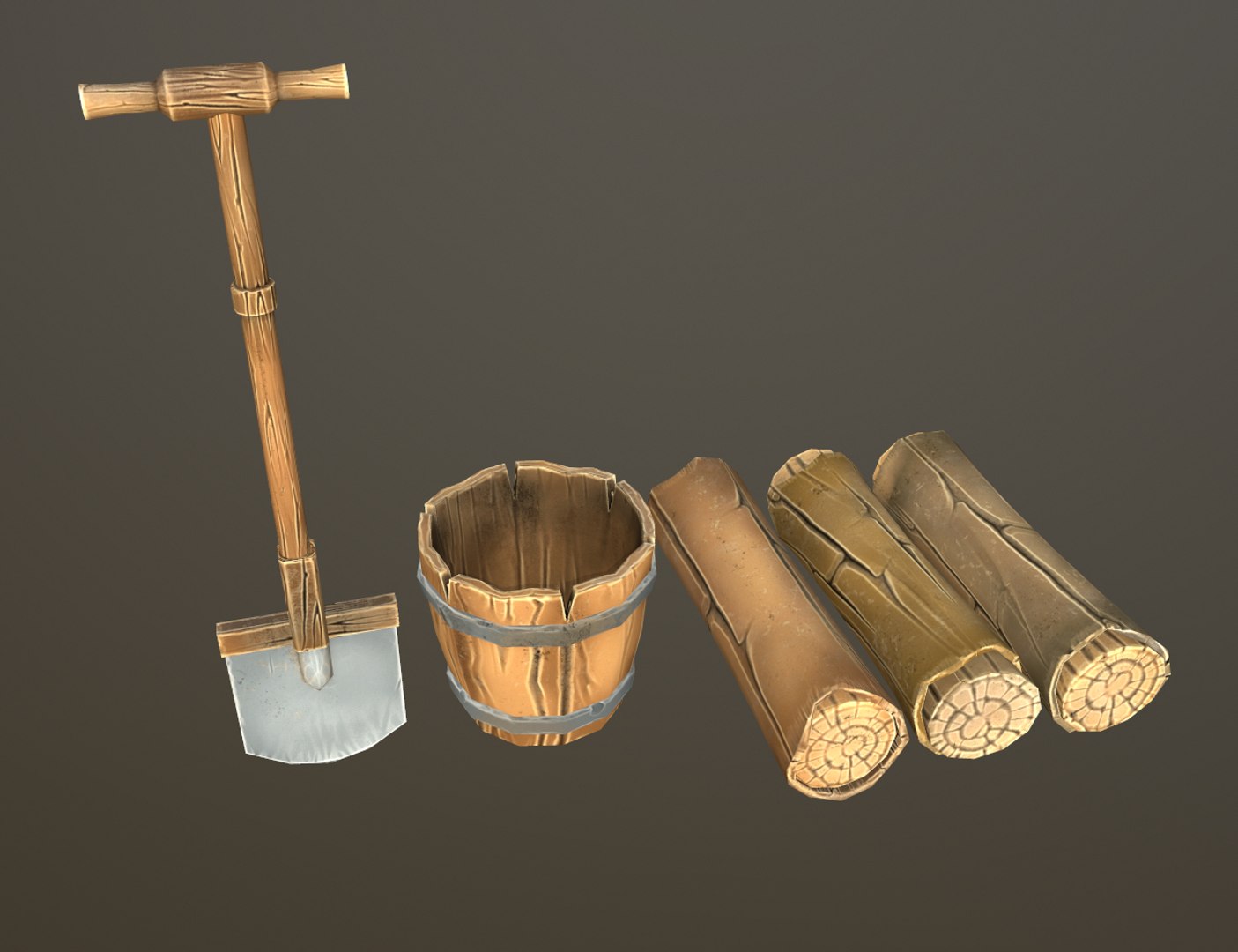 3D Stylized Wood Props Pack Model - TurboSquid 1498171