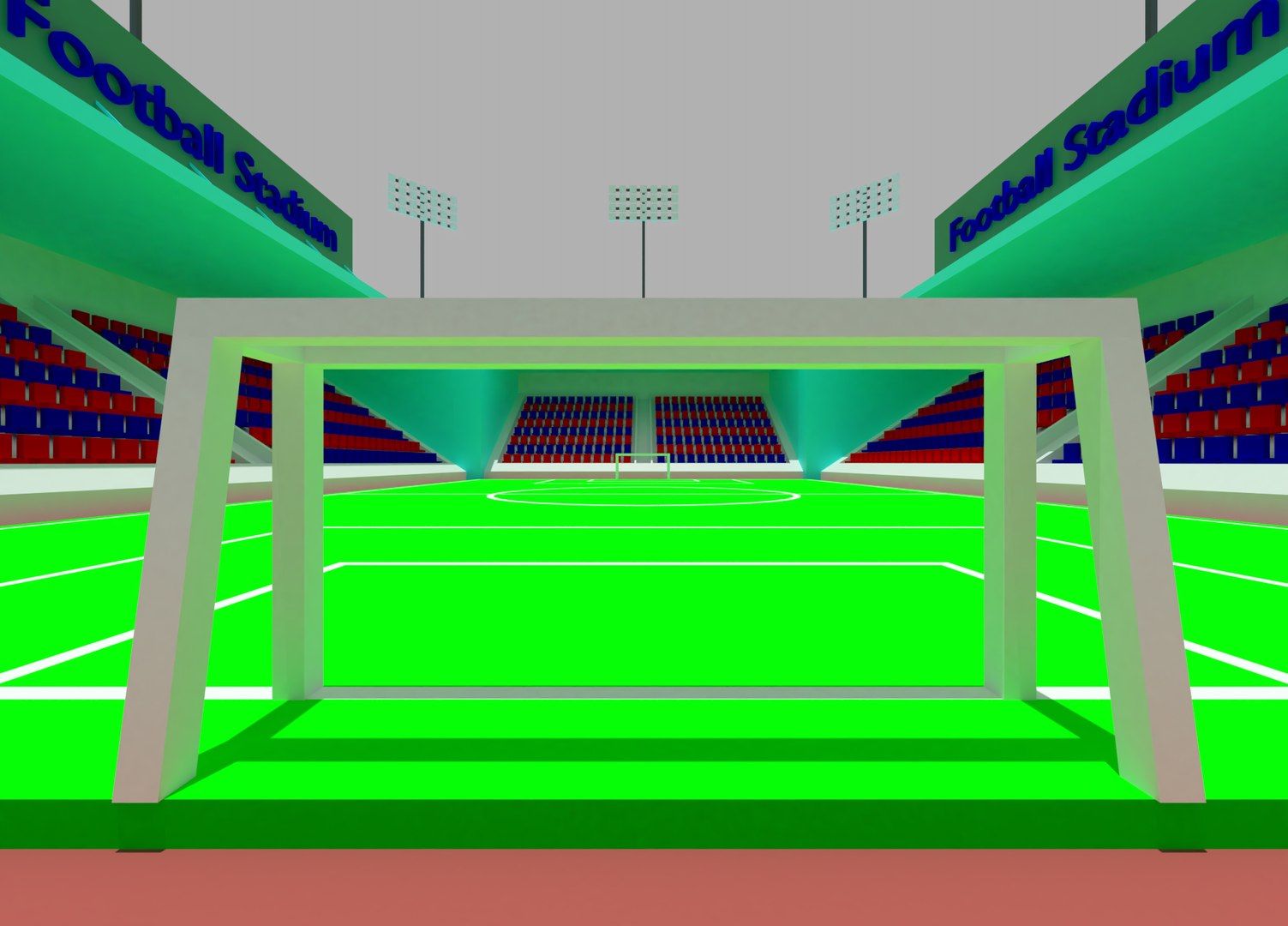 Simple Cartoon Football Stadium 3D Model - TurboSquid 1485914