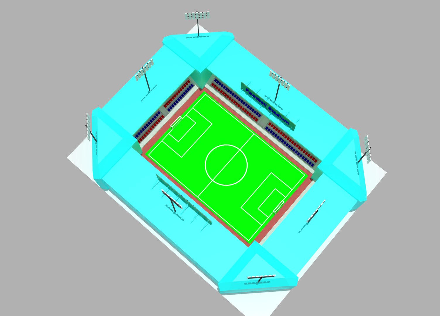 Simple Cartoon Football Stadium 3D Model - TurboSquid 1485914