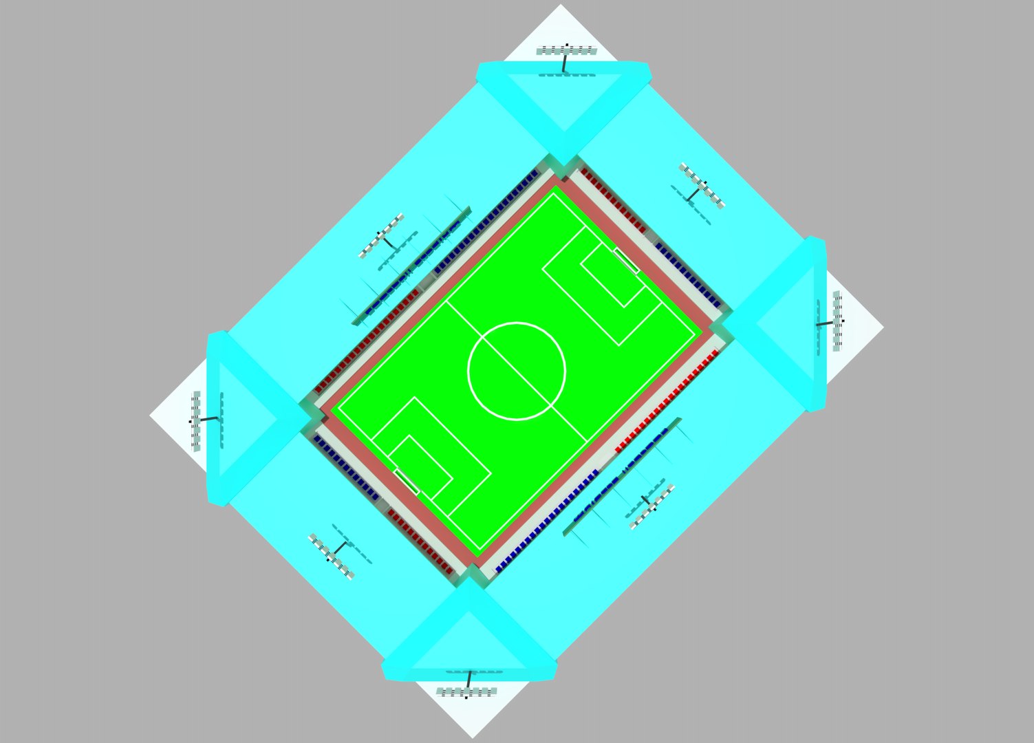 Simple Cartoon Football Stadium 3D Model - TurboSquid 1485914