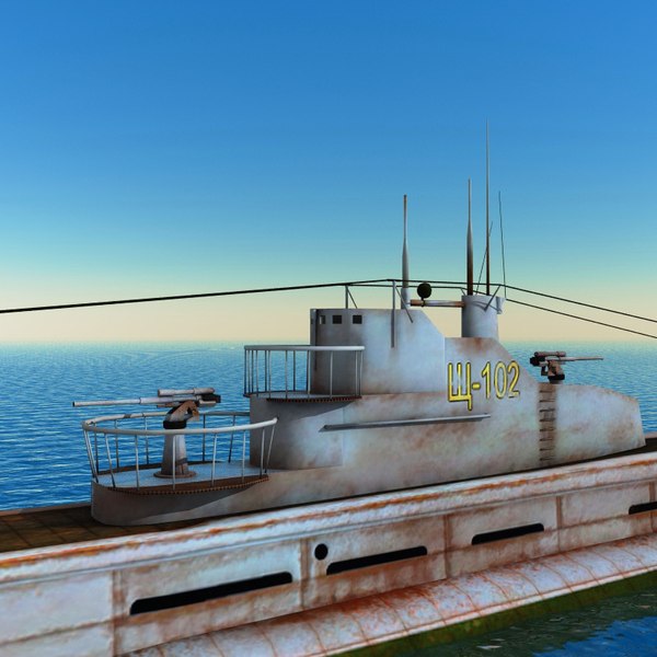 3d ww2 submarines 2 model