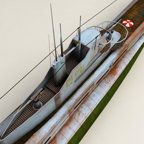 3d ww2 submarines 2 model