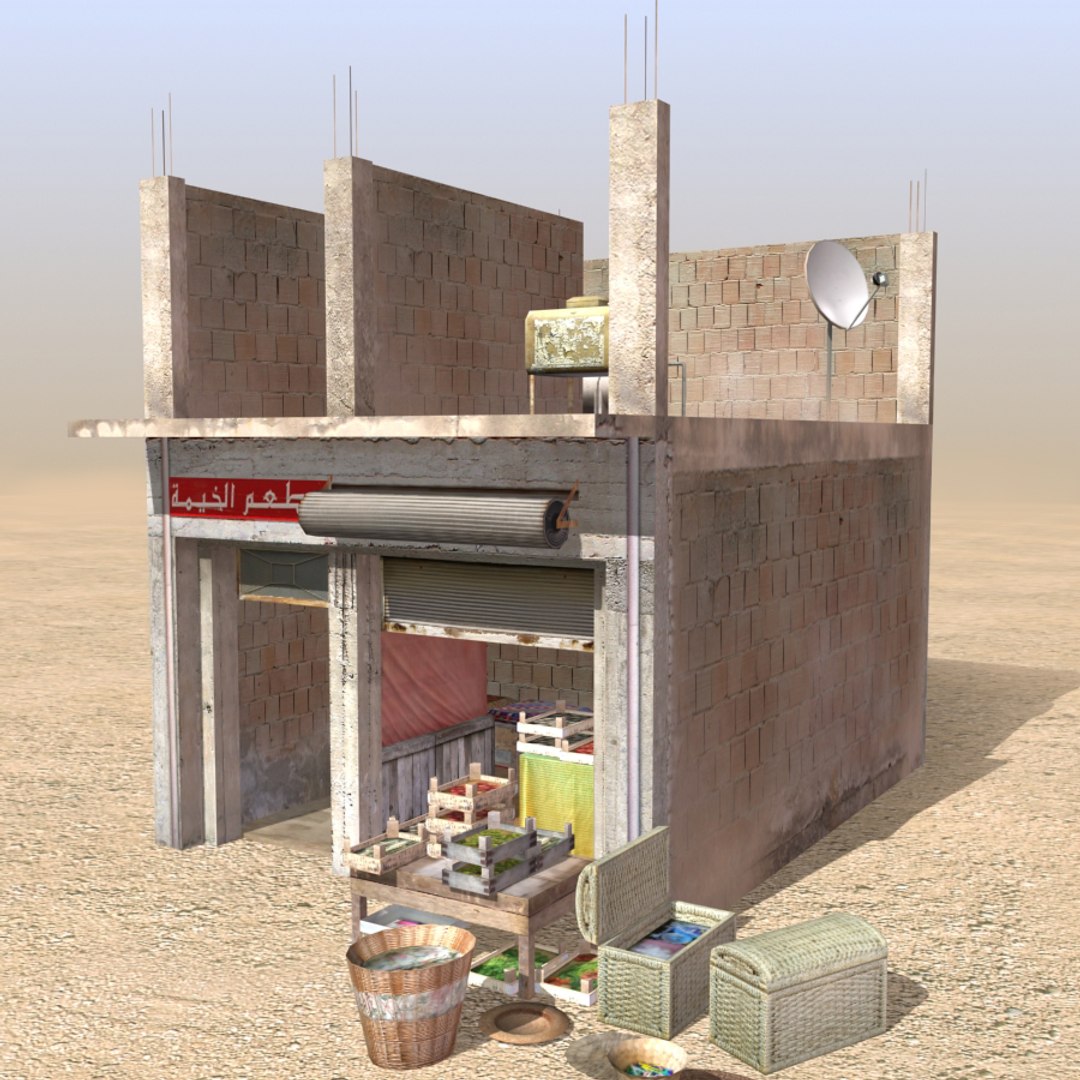 3d Model Of Arab Store Shops