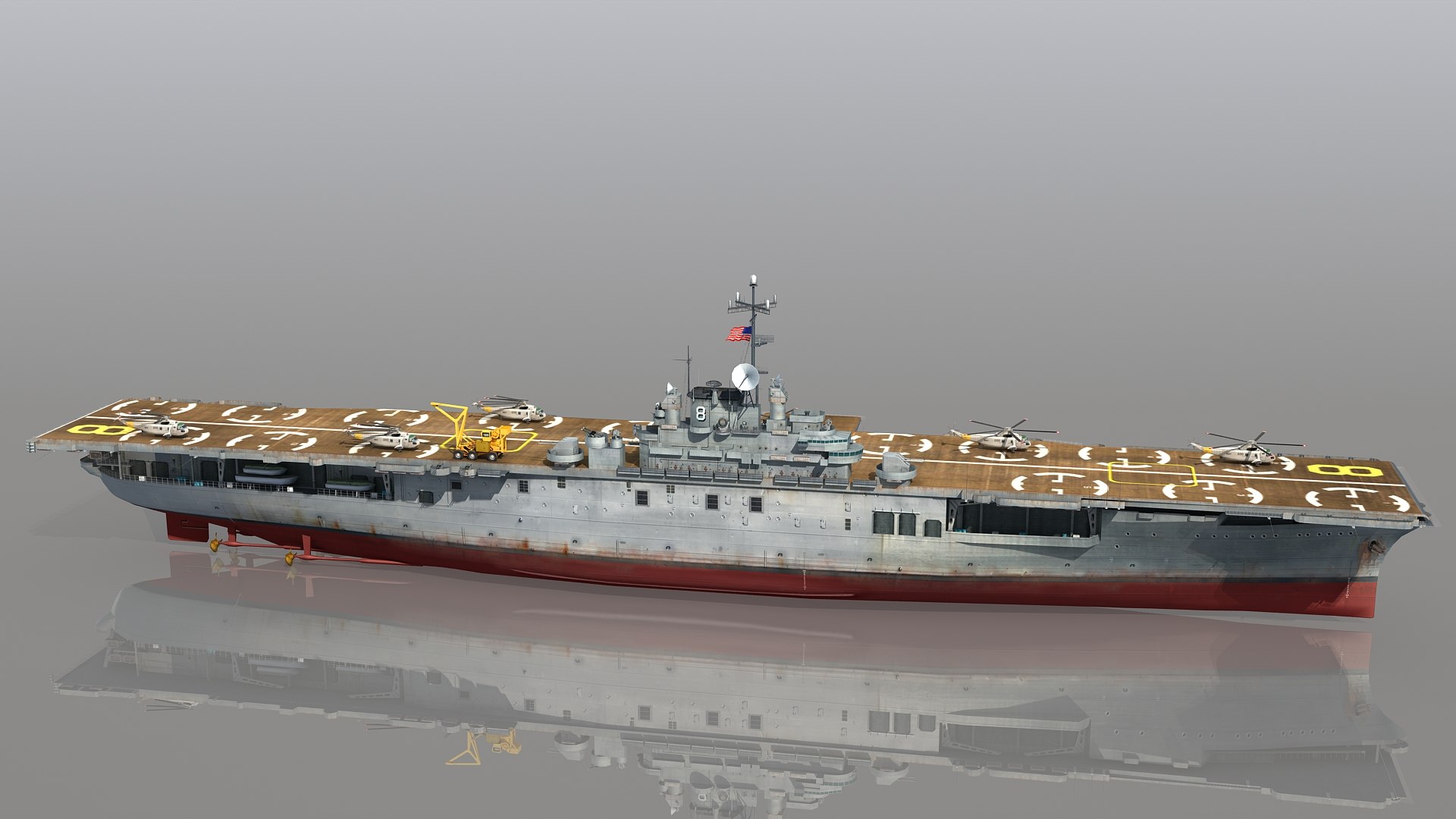 3D USS Valley Forge CV-45 LPH-8 Essex-class aircraft carriers model ...