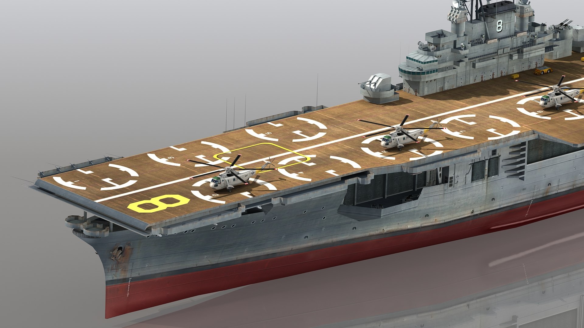 3D USS Valley Forge CV-45 LPH-8 Essex-class aircraft carriers model ...