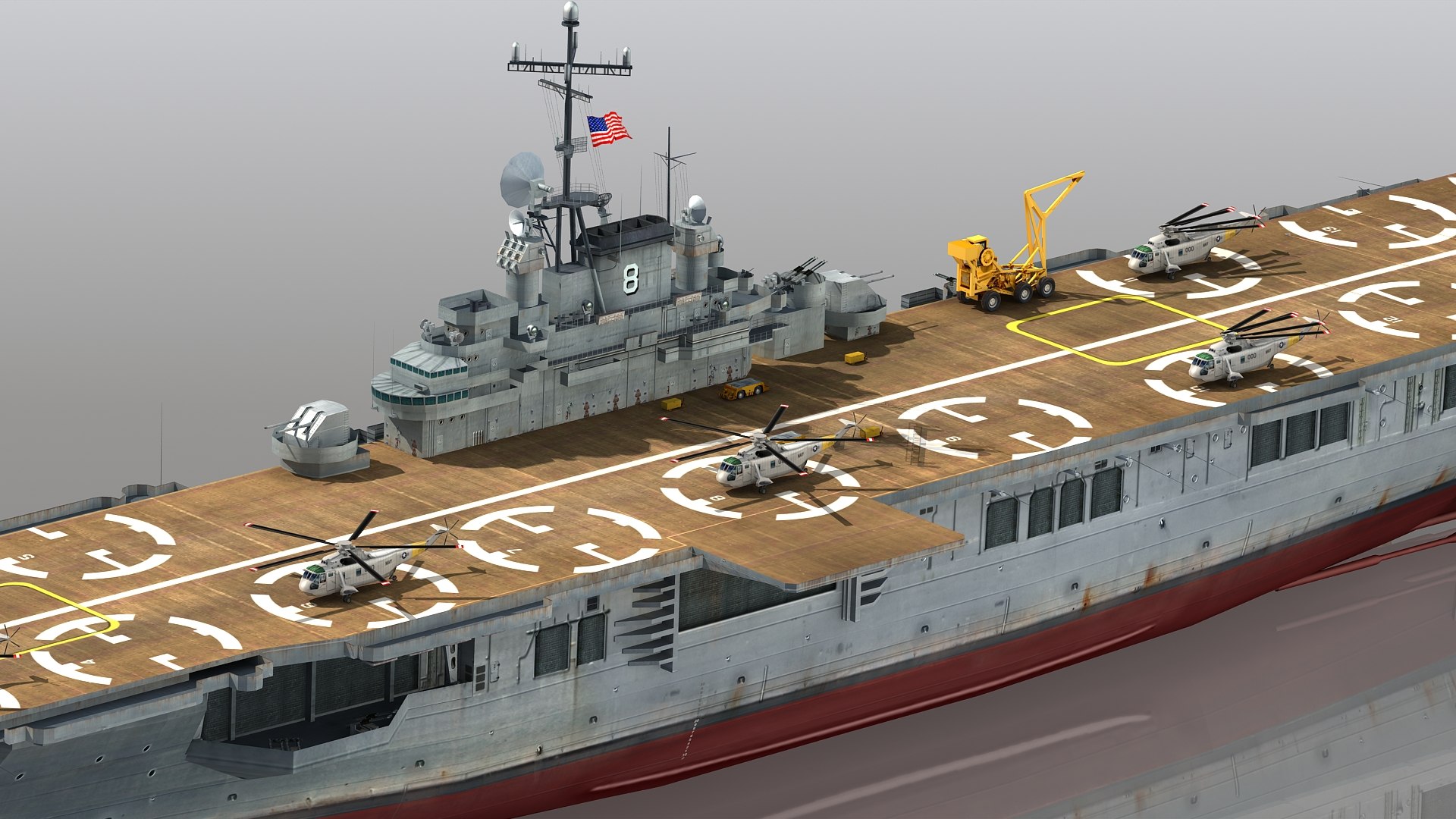 3D USS Valley Forge CV-45 LPH-8 Essex-class aircraft carriers model ...