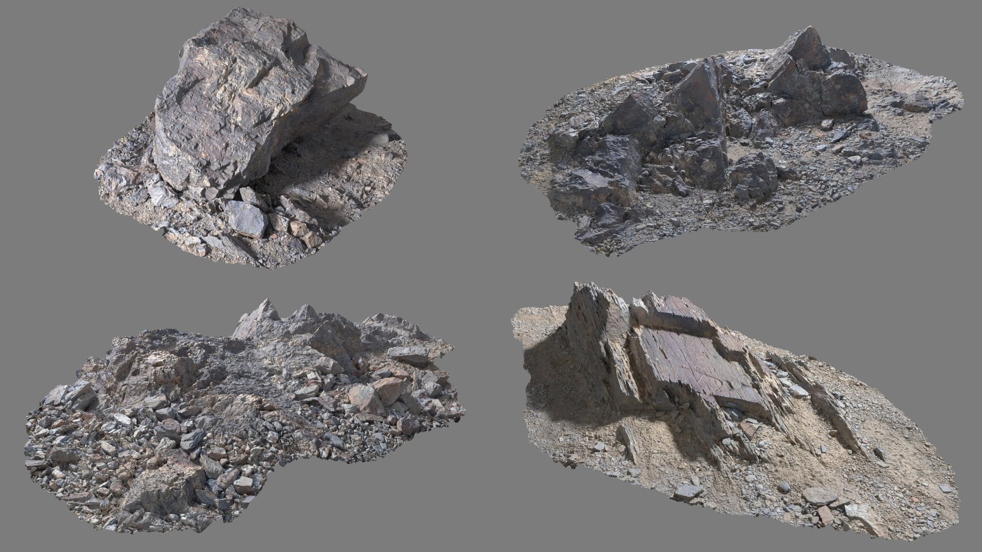 3D Assembly Ground Rock Collection - TurboSquid 2037006