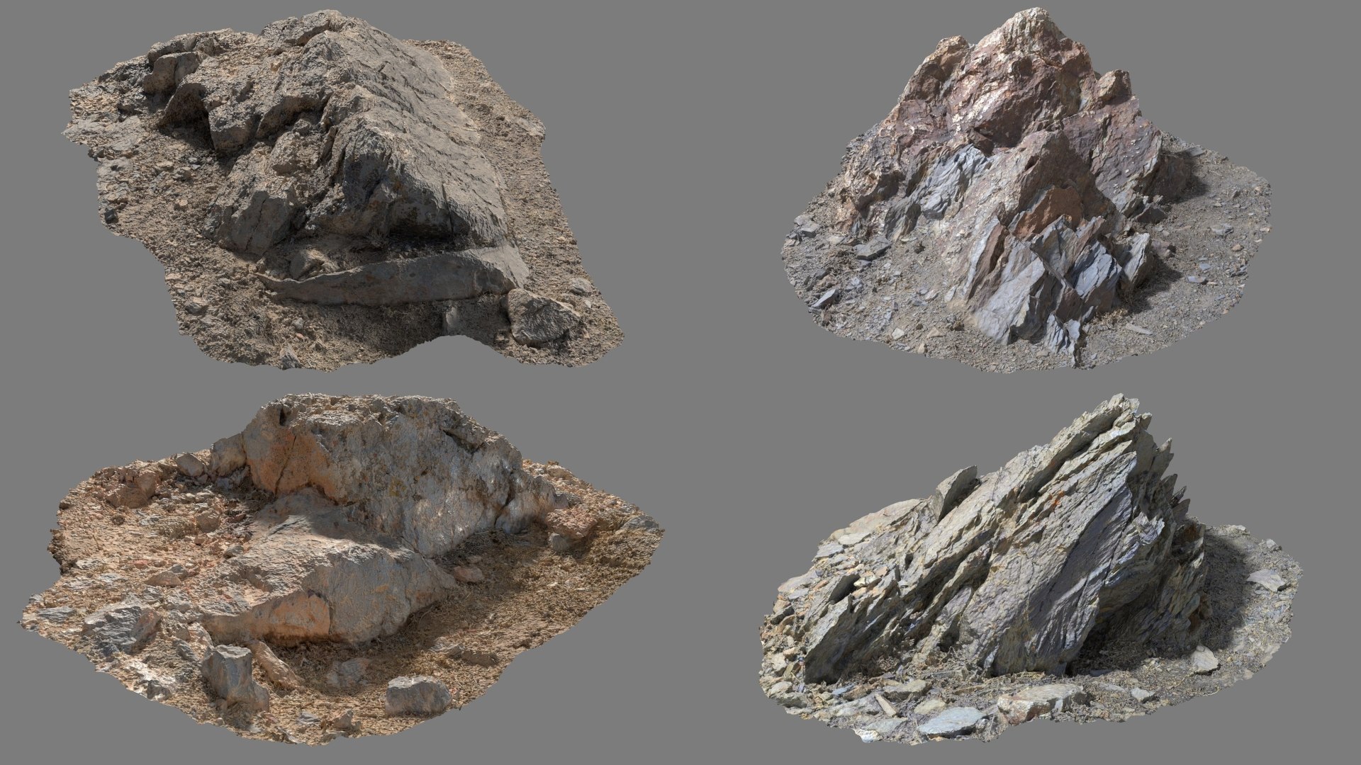 3D Assembly Ground Rock Collection - TurboSquid 2037006