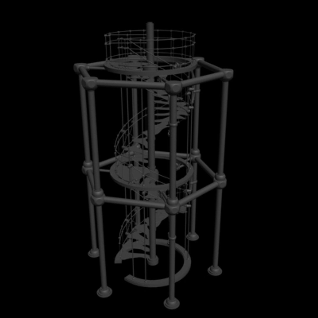 3ds Max Spiral Staircase Steps
