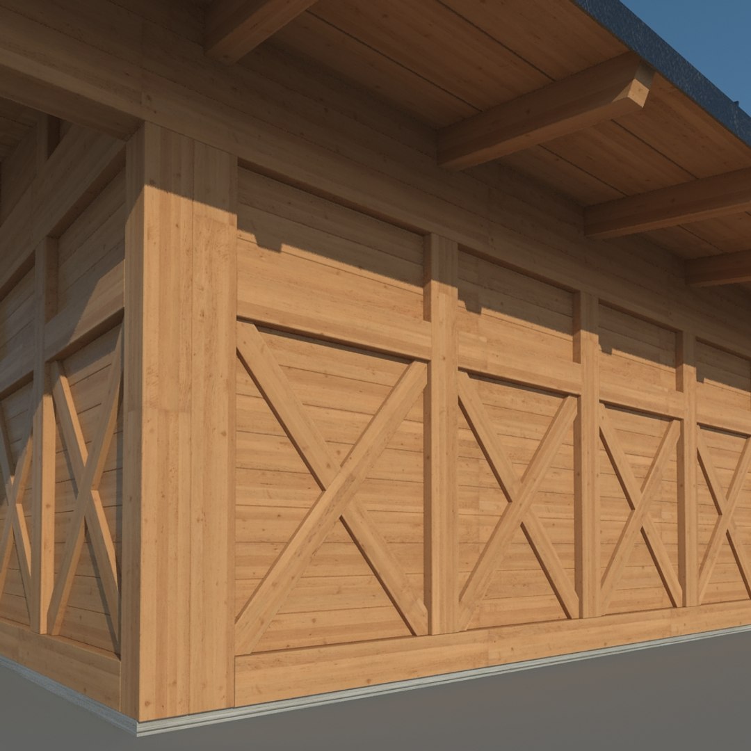 3d Stable Hay Haybales Model