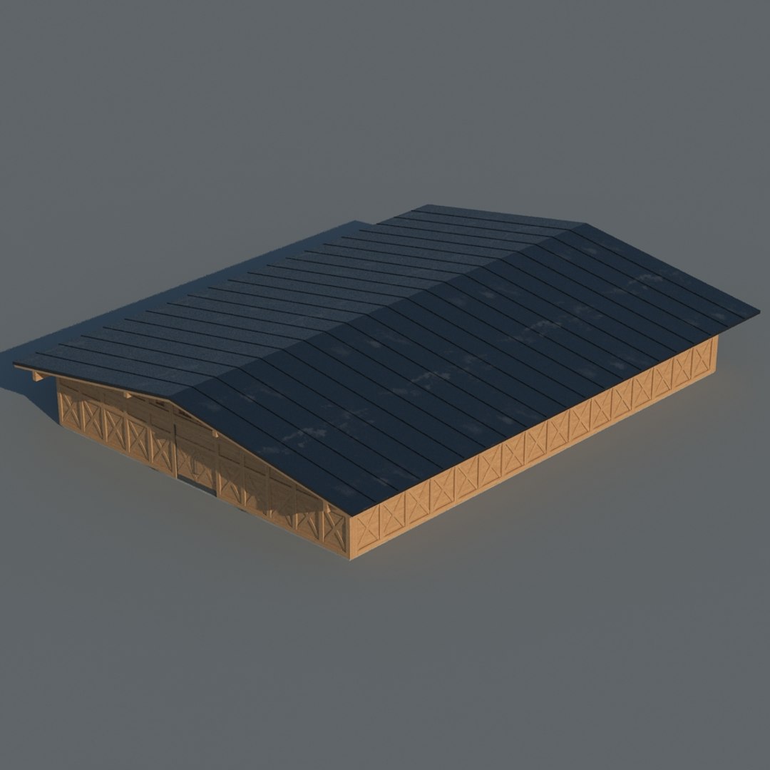 3d Stable Hay Haybales Model