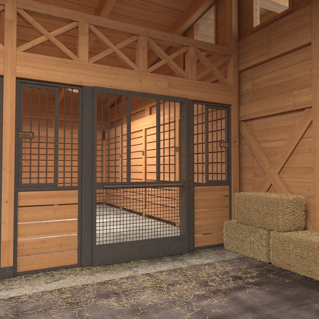 3d Stable Hay Haybales Model