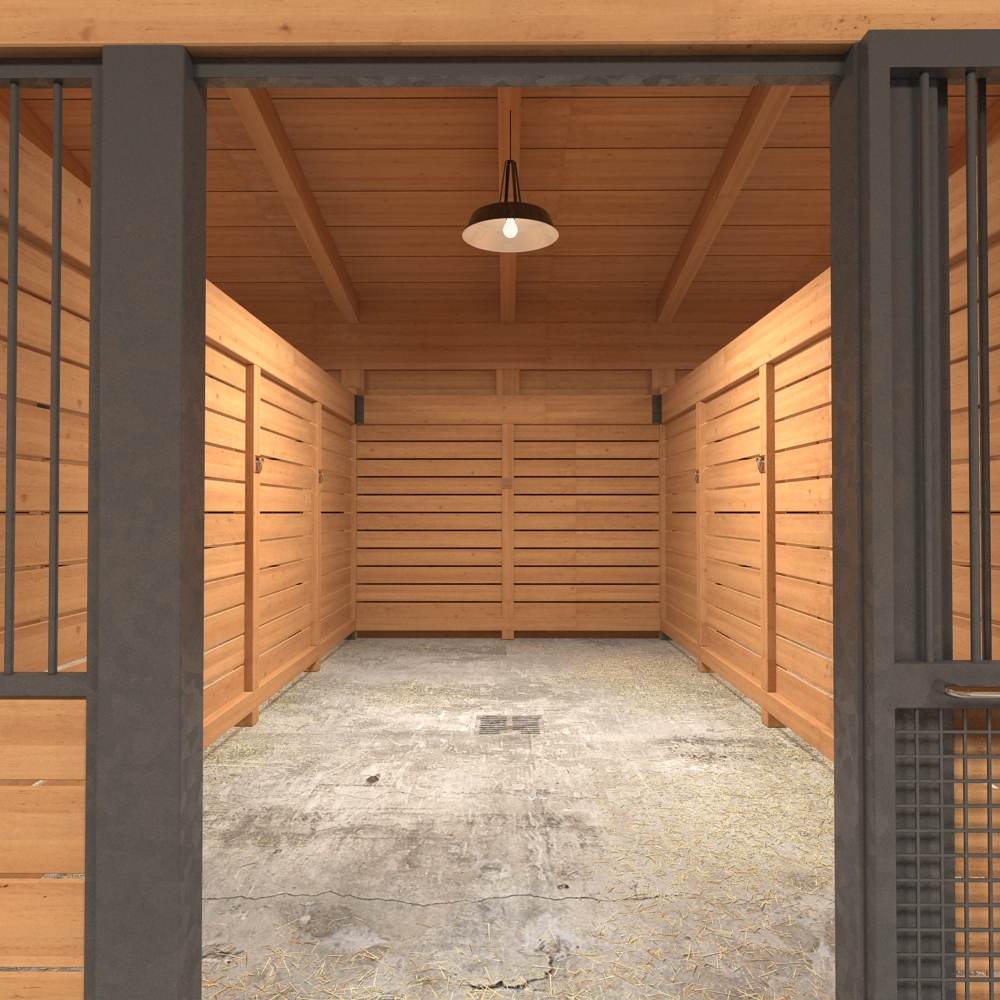 3d stable hay haybales model