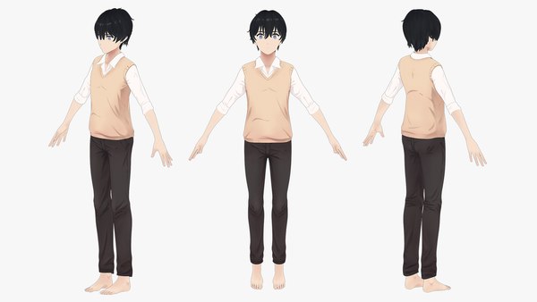 Modelo De Corpo De Menino Anime