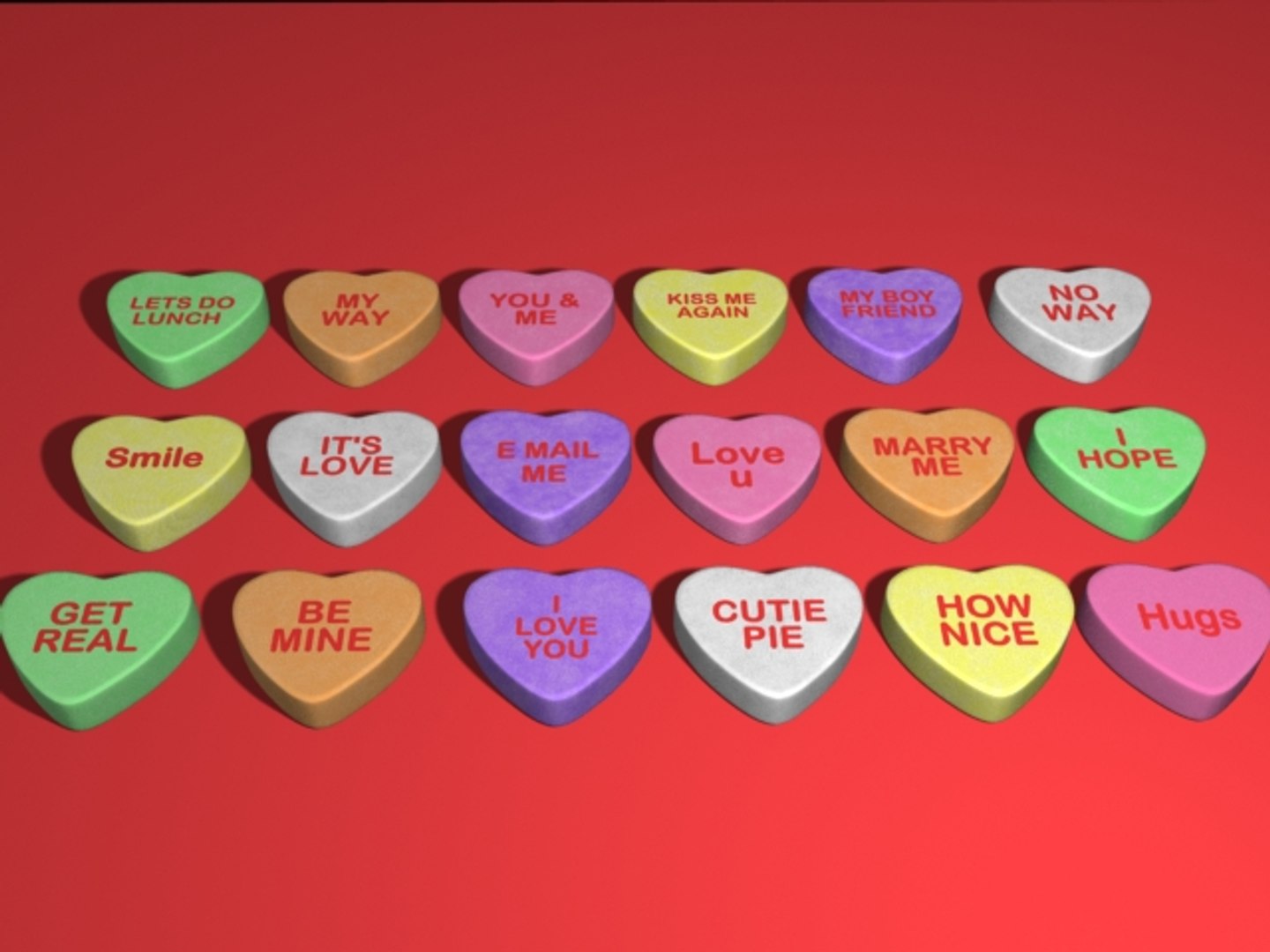 Sweetheart Candies Hearts 3d Lwo